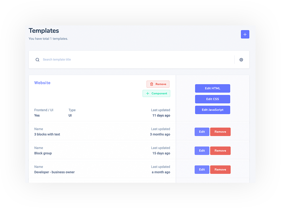 RUAL Template Components